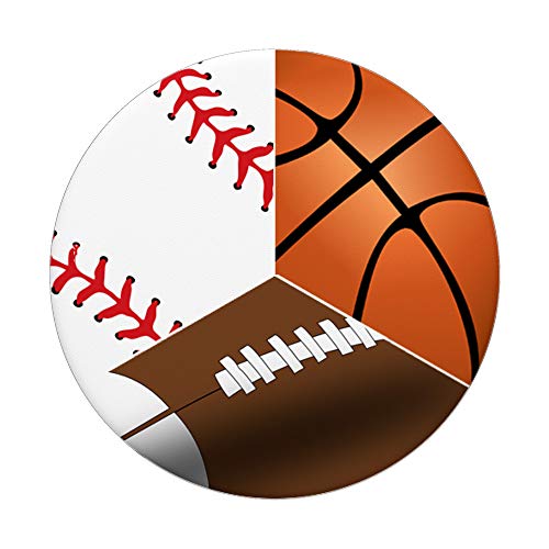 Split Football Baseball Basketball Sports Themed PopSockets PopGrip: Swappable Grip for Phones & Tablets