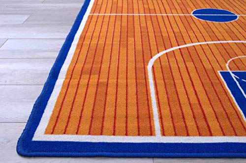 Basketball Court Sports Area Rug Rugs Carpet for Living Room Bedroom (3 Feet X 5 Feet)