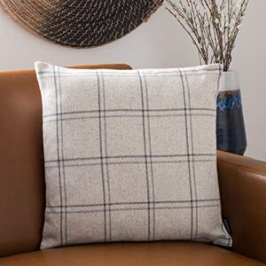 safavieh home collection lazra 18-inch beige/black plaid square decorative accent pillow pls7168a-1818, 1'6" x 1'6"