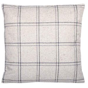 Safavieh Home Collection Lazra 18-inch Beige/Black Plaid Square Decorative Accent Pillow PLS7168A-1818, 1'6" x 1'6"