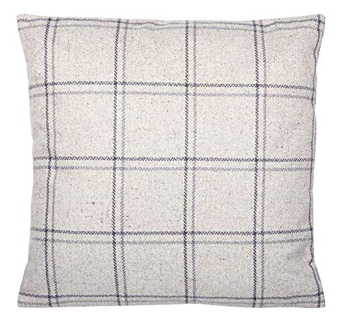 Safavieh Home Collection Lazra 18-inch Beige/Black Plaid Square Decorative Accent Pillow PLS7168A-1818, 1'6" x 1'6"