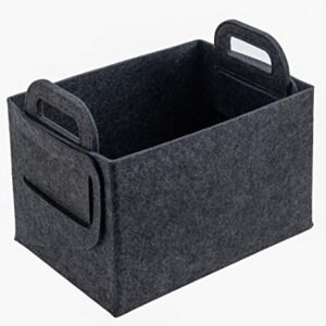 Minoisome Foldable Storage Baskets with Carry Handles Felt Fabric Collapsible Storage Cubes Bin for Organizing Toys Clothes Gifts Closet Shelves Kids Room Laundry Office