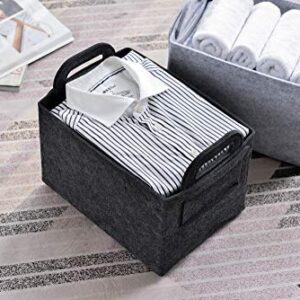 Minoisome Foldable Storage Baskets with Carry Handles Felt Fabric Collapsible Storage Cubes Bin for Organizing Toys Clothes Gifts Closet Shelves Kids Room Laundry Office