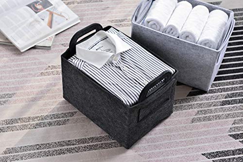 Minoisome Foldable Storage Baskets with Carry Handles Felt Fabric Collapsible Storage Cubes Bin for Organizing Toys Clothes Gifts Closet Shelves Kids Room Laundry Office