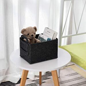 Minoisome Foldable Storage Baskets with Carry Handles Felt Fabric Collapsible Storage Cubes Bin for Organizing Toys Clothes Gifts Closet Shelves Kids Room Laundry Office