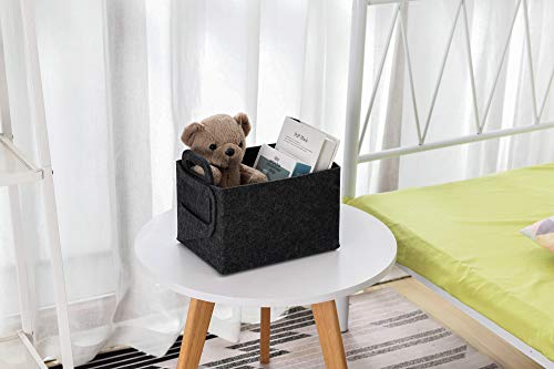 Minoisome Foldable Storage Baskets with Carry Handles Felt Fabric Collapsible Storage Cubes Bin for Organizing Toys Clothes Gifts Closet Shelves Kids Room Laundry Office