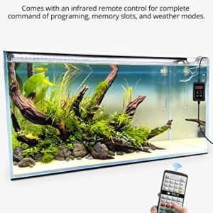 NICREW RGB+W 24/7 LED Aquarium Light with Remote Controller, Full Spectrum Fish Tank Light for Planted Freshwater Tanks, Planted Aquarium Light with Extendable Brackets to 18-24 Inches, 17 Watts