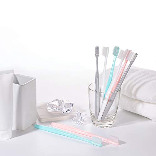 Pack of 8 Ultra Soft Toothbrush with Micro Thin Tapered Bristle - Made in Korea (4 Colors)