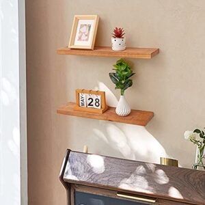 Coral Flower Floating Shelves Rustic Wood Wall Shelf Handmade, Set of 2