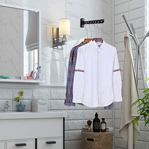 COTTAGE LIFE Wall Mounted Clothes Hanger Rack Black Laundry Hanger Dryer Rack Clothes Rack Wall Mount Stainless Steel Wall Clothes Hanger Foldable Laundry Hanging Rack Wall Mount