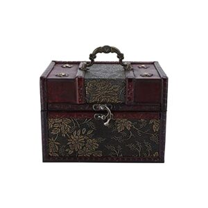 vintage wooden storage box, portable decorative wooden treasure chest, 4 styles wooden storage trunk for gift, jewelry, small objects, collectibles, home decor, etc(6262d-l)