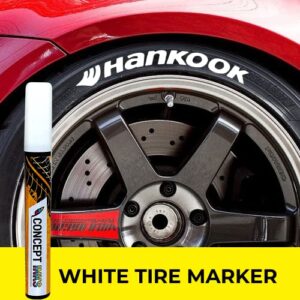 Premium Tire Marker Pens, White Waterproof Paint Markers For Car Tire Lettering, Made In Japan (3 Pack-White)