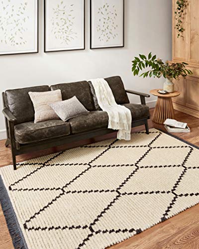 Chris Loves Julia x Loloi Alice Collection ALI-04 Cream / Charcoal 5'-2" x 7'-6" Area Rug