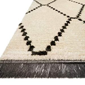 Chris Loves Julia x Loloi Alice Collection ALI-04 Cream / Charcoal 5'-2" x 7'-6" Area Rug