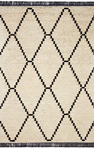 Chris Loves Julia x Loloi Alice Collection ALI-04 Cream / Charcoal 5'-2" x 7'-6" Area Rug