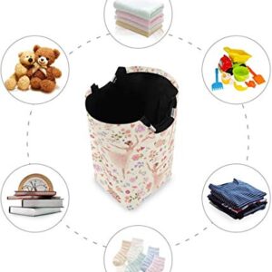 Dancing Ballerinas Floral Laundry Hamper Laundry Basket Dirty Clothes Bag Ballet Girl Rose Foldable Bucket Washing Bin Toys Storage Organizer