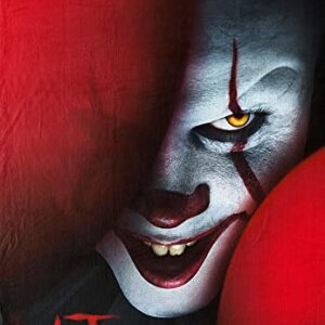 Seven Times Six IT Chapter 2 Pennywise The Clown Super Plush Throw Blanket 46" x 60" (117cm x 152cm)