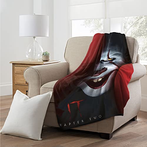 Seven Times Six IT Chapter 2 Pennywise The Clown Super Plush Throw Blanket 46" x 60" (117cm x 152cm)