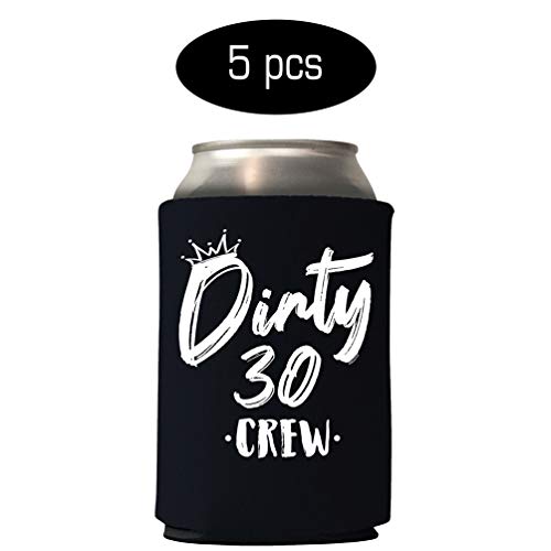 Veracco It Is My Dirty 30 Years Thirth Birthday Gift For Dirty Thirty Crew Party Favors Decorations Can Coolie Holder (Black/White, 6)