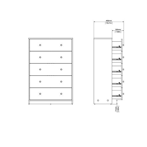 Home Square 4 Piece Bedroom Set with 6 Drawer Double Dresser, 5 Drawer Chest Dresser, Two Nightstands in Jackson Hickory