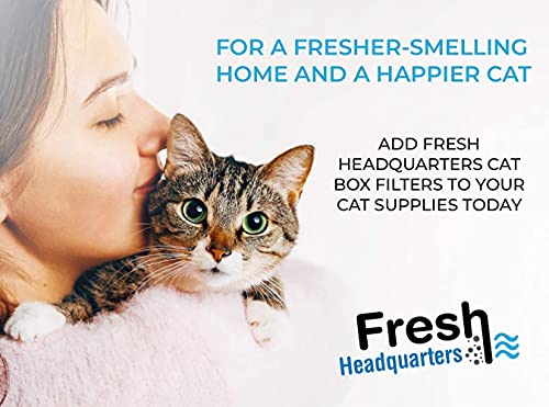 Fresh Headquarters Cat Litter Box Replacement Filters Compatible with Petmate Booda – Activated Carbon Charcoal Filters Eliminate up to 99% of Odors to Keep Your Home Smelling Fresh (Booda Clean Step)