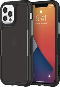 griffin survivor endurance gip-056-bkg protective case for iphone 12 & 12 pro - black/grey