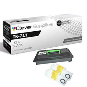 cs compatible toner cartridge replacement for kyocera mita tk-717 tk717 black km series km-3050 km-4050 km-5050 laser printer nec it5050 taskalfa 420i 520i toner cartridge black