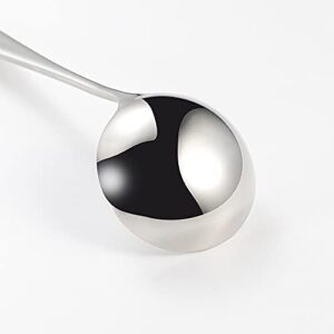 Wenkoni Small Soup Ladles,Sauce ladles,Gravy Soup Spoon Ladles,2 Pack 18/10 Non-magnetic Stainless Steel 7.6" Round Ladles (Color:Silver).