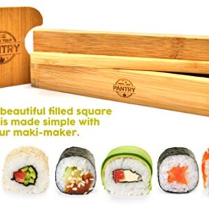 GROW YOUR PANTRY Sushi Making Kit - Make Every Type of Sushi with Rolling Mats, Maki, Onigiri, Nigiri Molds aswell as an Center Sushi Plate for the whole Family to Sit Around