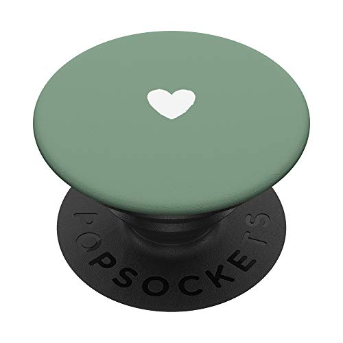 Cute Hand Drawn Minimalist Lovely Heart in Mint Green PopSockets Grip and Stand for Phones and Tablets