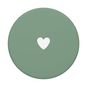 Cute Hand Drawn Minimalist Lovely Heart in Mint Green PopSockets Grip and Stand for Phones and Tablets