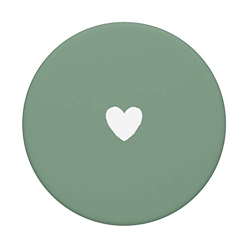 Cute Hand Drawn Minimalist Lovely Heart in Mint Green PopSockets Grip and Stand for Phones and Tablets