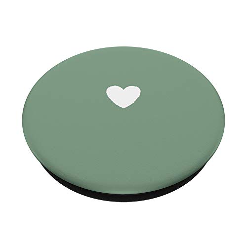 Cute Hand Drawn Minimalist Lovely Heart in Mint Green PopSockets Grip and Stand for Phones and Tablets