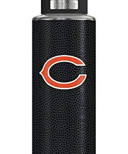 Tervis Triple Walled NFL Chicago Bears Insulated Tumbler Cup Keeps Drinks Cold & Hot, 40oz Wide Mouth Bottle - Stainless Steel, Black Leather