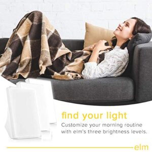 elm Light: Light Therapy Lamp - 10,000 Lux LED, UV-Free - Adjustable Brightness, Custom Angle & Auto Countdown Timer - USB Port for Phone Charging - Replicate Natural Sunlight for Seasonal Blues