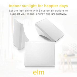 elm Light: Light Therapy Lamp - 10,000 Lux LED, UV-Free - Adjustable Brightness, Custom Angle & Auto Countdown Timer - USB Port for Phone Charging - Replicate Natural Sunlight for Seasonal Blues