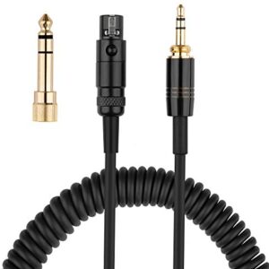 K702 Cable Coiled Aux Cord Replacement for AKG Q701, K712, K240, K240S, K240 MK II, K141, K171, K181, K271, K271S, K271 MK II, K241, K175, K275 headphone Audio Cable Wire with 6.35mm Adapter