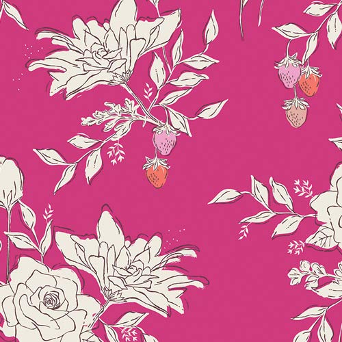 Art Gallery Fabrics Art Gallery Sonata Pastoral Magenta Fabric, Pink