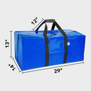 Odians Extra Large Storage Bags (Pack of 4) - Waterproof Zippered Bag for Organising Laundry, Toys, Sports Gear & More - Oversized Moving Bags - Heavy Duty Clothing Storage Totes with Handles