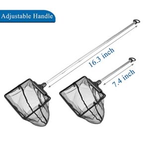 Mogoko 4.3 Inch Fine Mesh Telescopic Aquarium Fish Net with Extendable 11-19 inch Long Handle for Fish Tank