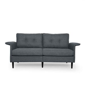 christopher knight home resaca 3 seater sofa, charcoal + dark brown