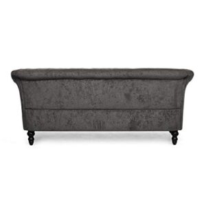 Christopher Knight Home Morganton 3 Seater Sofa, Dark Charcoal + Dark Brown