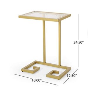 Christopher Knight Home Hickson END Table, Gold + Clear