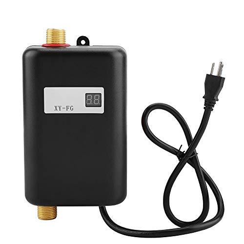 US Plug Hot Water Heater,110V 3000W Mini Electric Tankless Instant Hot Water Heater Bathroom Kitchen Washing US Plug Black