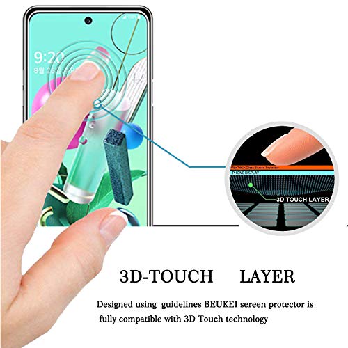 beukei (3 Pack) Screen Protector Compatible for LG K92 5G Screen Protector Tempered Glass, 9H Hardness, Anti Scratch, Bubble Free