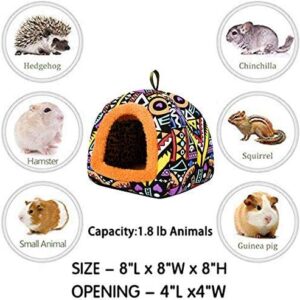 KAMEIOU Small Animal Hamster Hedgehog Small Guinea Pig Bed Hideout House Washable Warm Cartoon Hamster Hedgehog Chinchilla Ferret Guinea Pig Cage Hammock Beds for Small Animals Guinea Pig Accessories