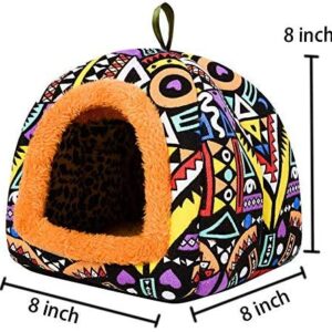 KAMEIOU Small Animal Hamster Hedgehog Small Guinea Pig Bed Hideout House Washable Warm Cartoon Hamster Hedgehog Chinchilla Ferret Guinea Pig Cage Hammock Beds for Small Animals Guinea Pig Accessories