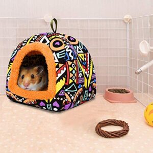 KAMEIOU Small Animal Hamster Hedgehog Small Guinea Pig Bed Hideout House Washable Warm Cartoon Hamster Hedgehog Chinchilla Ferret Guinea Pig Cage Hammock Beds for Small Animals Guinea Pig Accessories