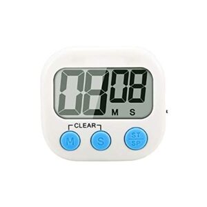 timer, multi-functions magnetic countdown kitchen digital timers ,use for cooking,classroom,bathroom,teachers,kids time management,white(no lncluded battery)