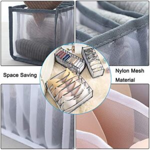 EddHomes Underwear Drawer Organizer Divider, Bra Drawer Organizer Divider Storage Foldable Bra Underwear Drawer Organizer Women for Underwear Bras Socks - (Grey/3 Set)…